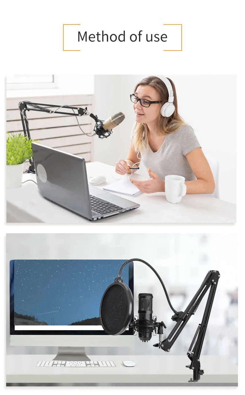 Huayi Voice Cantilever Live Broadcast Stand Metal Microphone Telescopic ...