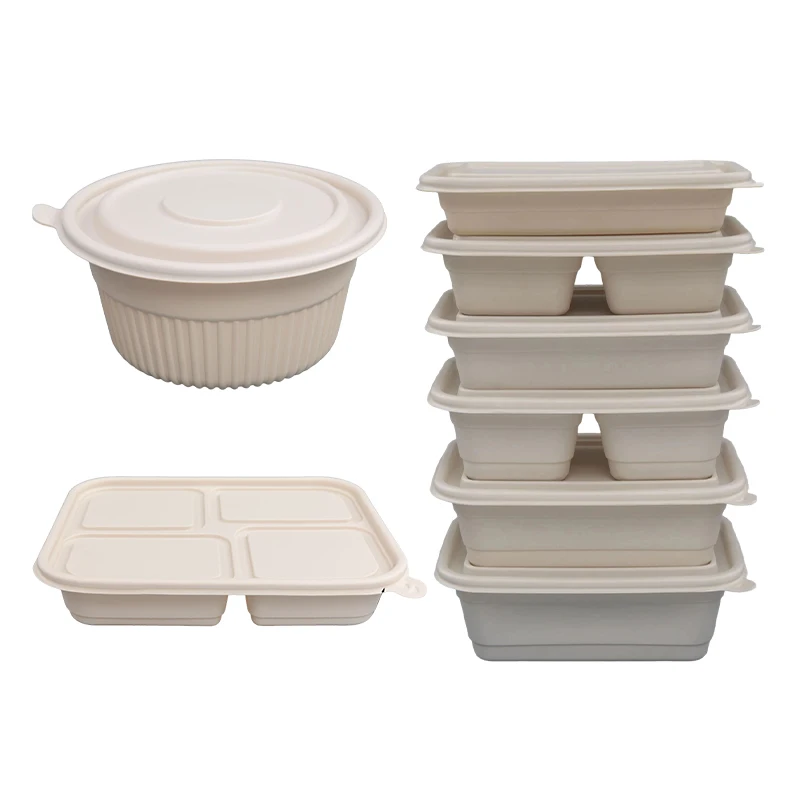 Custom Starch Separated Meal Box Disposable Lunch Box Takeaway Fast ...