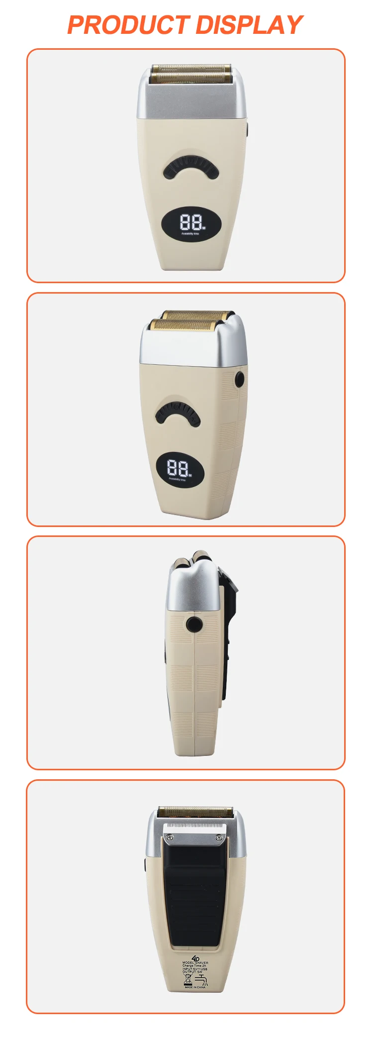 Reciprocating Floating Blades Cordless Men Shaver Usb Portable ...