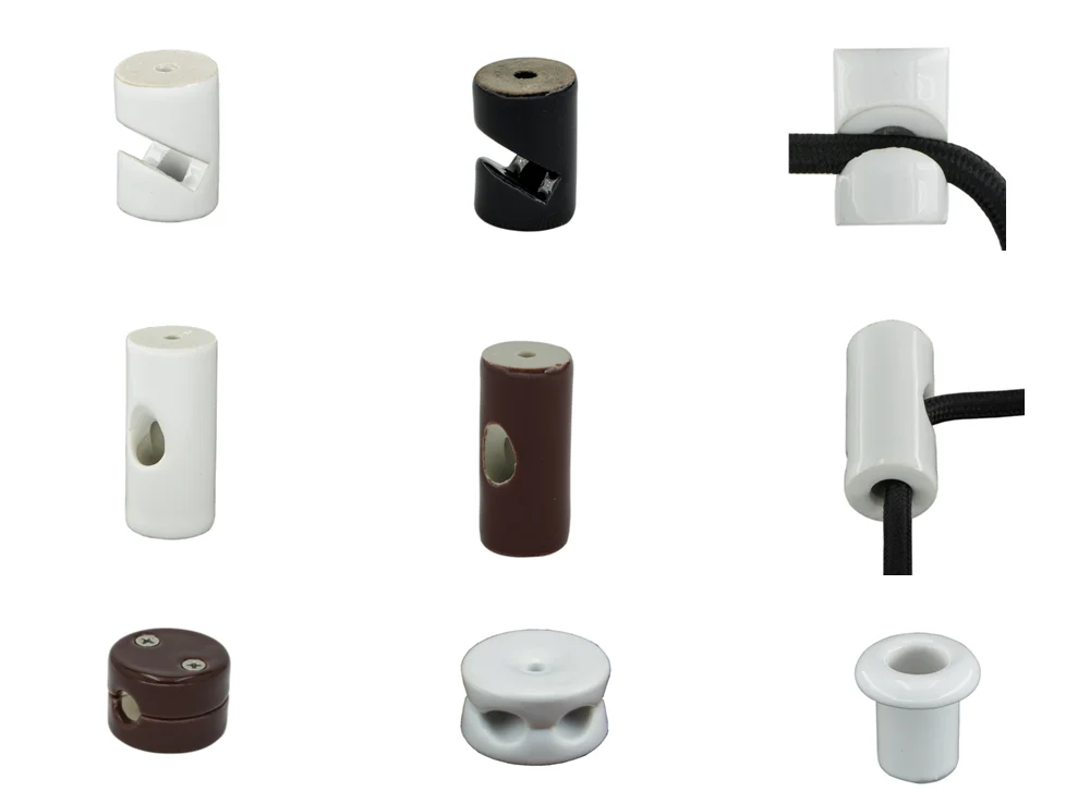 European Vintage Ceiling Porcelain Cable Holder/wall Ceramic Cable Clip ...