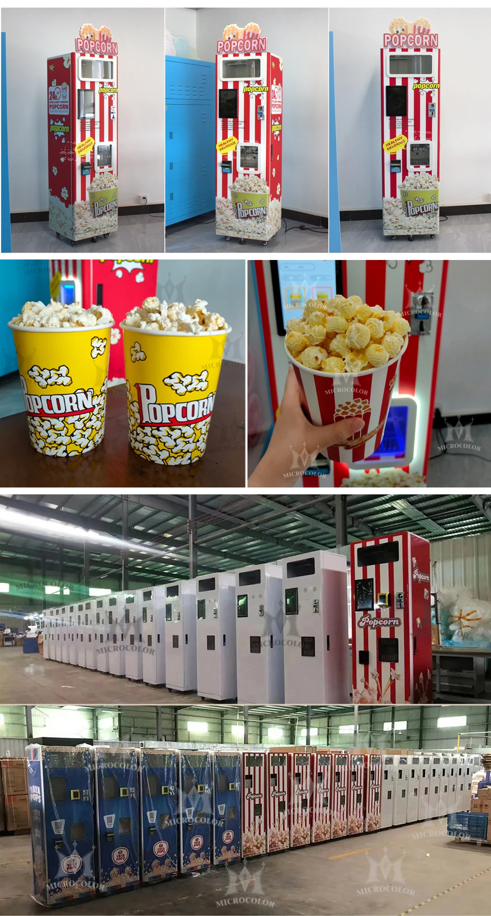 Commercial Popcorn Vending Machine Coin Operated Full Automatic Salty ...