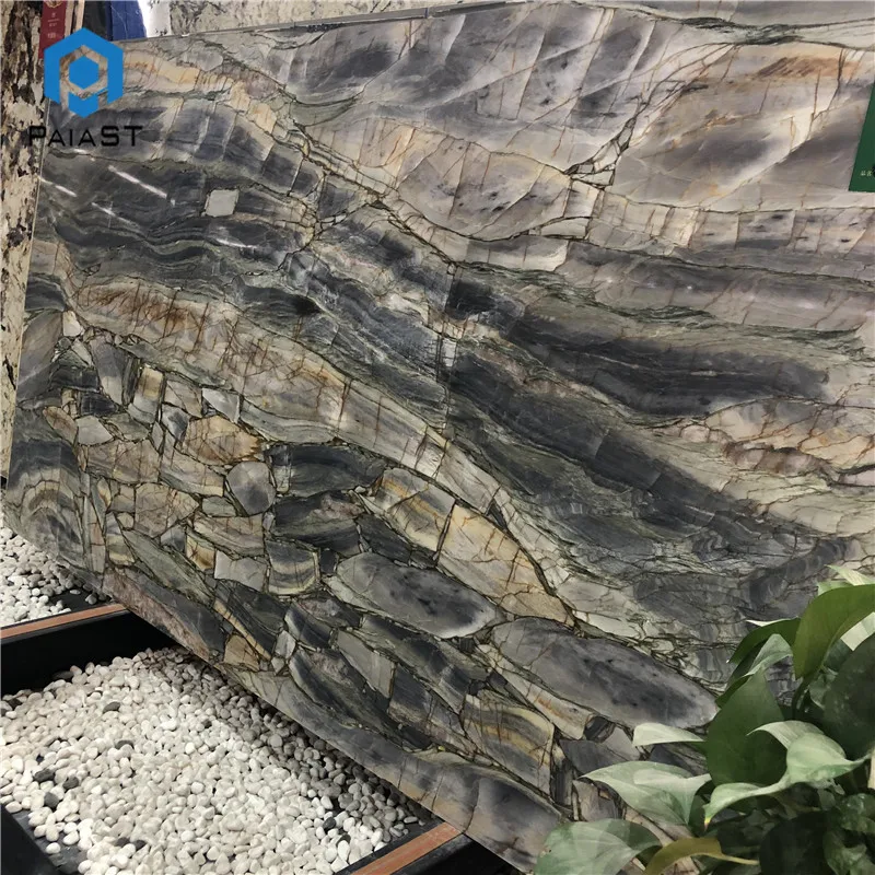 Natural Green And Grey Quartzite Slab For Kitchen Countertop Luxury ...