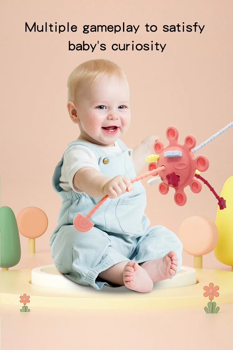 Wolife Silicone Pull String Activity Toy for Baby Teething