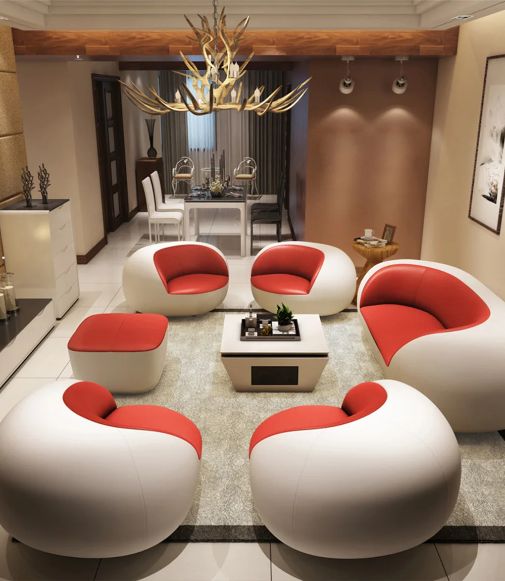 Modern Creativity White Executive Fabric Black Ceo Lounge Sofa