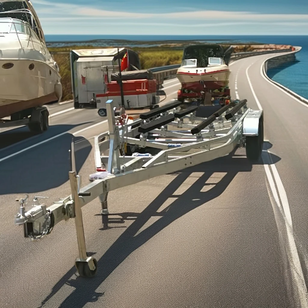 10-meter Three-axle Boat Trailer, Large Boat, Transport Boat, Trailer ...