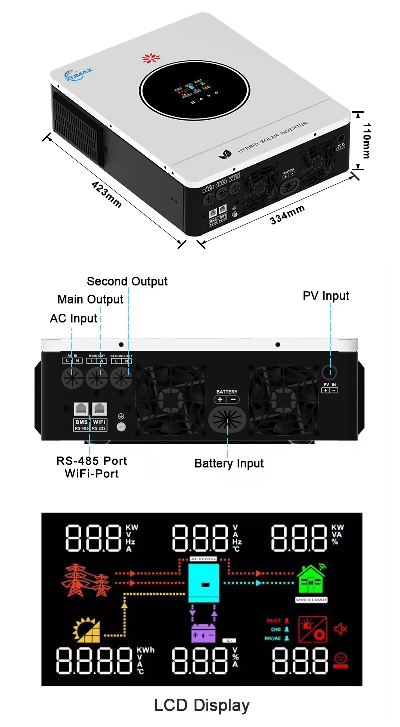ZUMAX 3600W/4200W Hybrid Inverter - Efficient Solar Power