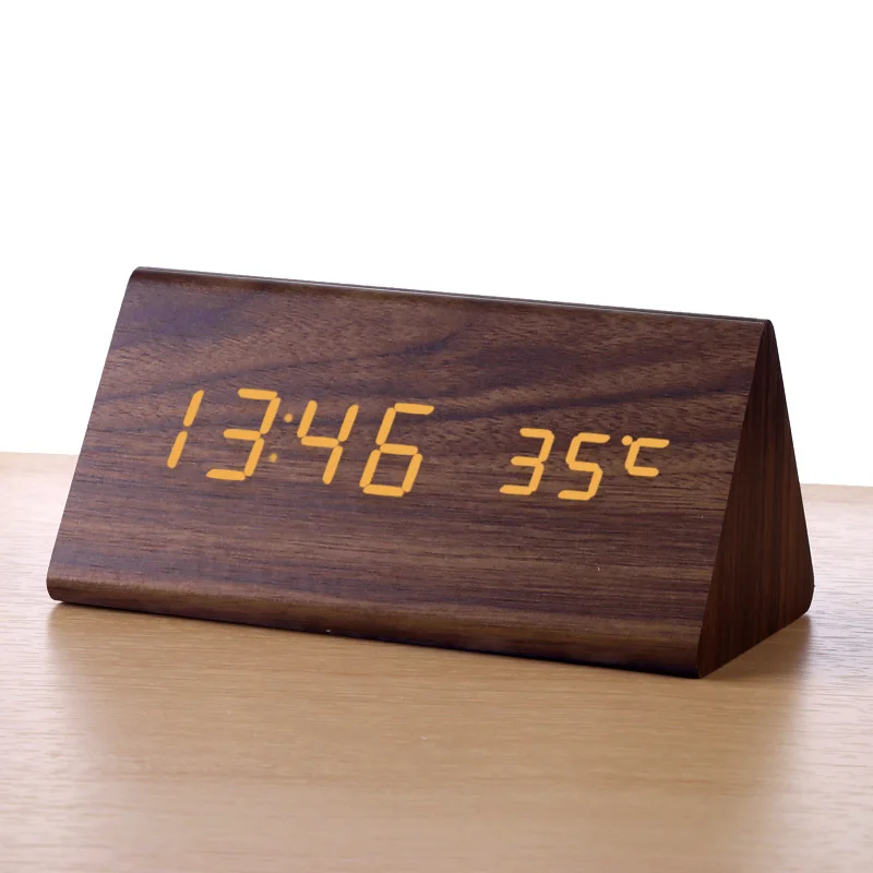 Personalized Wooden Digital Clock Charging Multifunction Led Digital ...