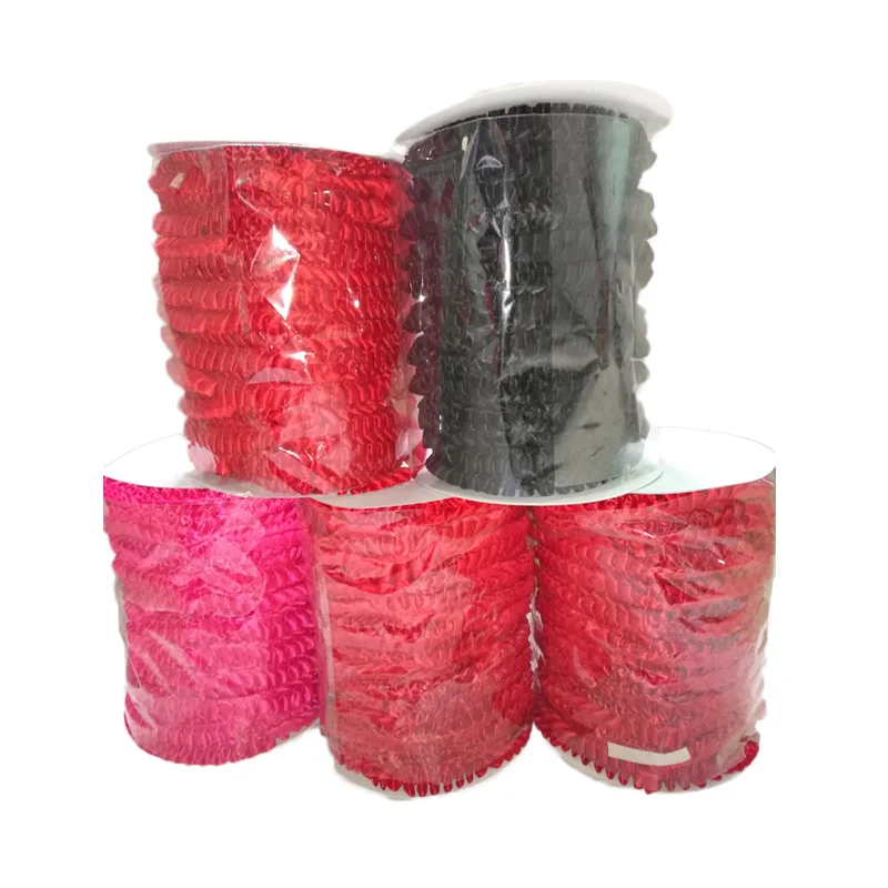 Factory Wholesale Polyester Double Sides Satin Ribbon Pleated Gathered ...