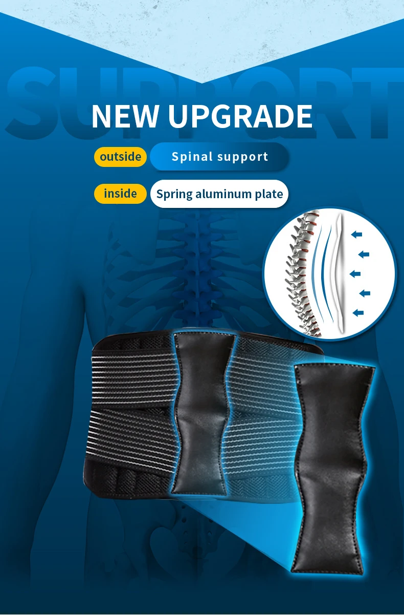 Neoprene Waist Support Belt Lumbar for Pain Relief Work Low Back Brace ...