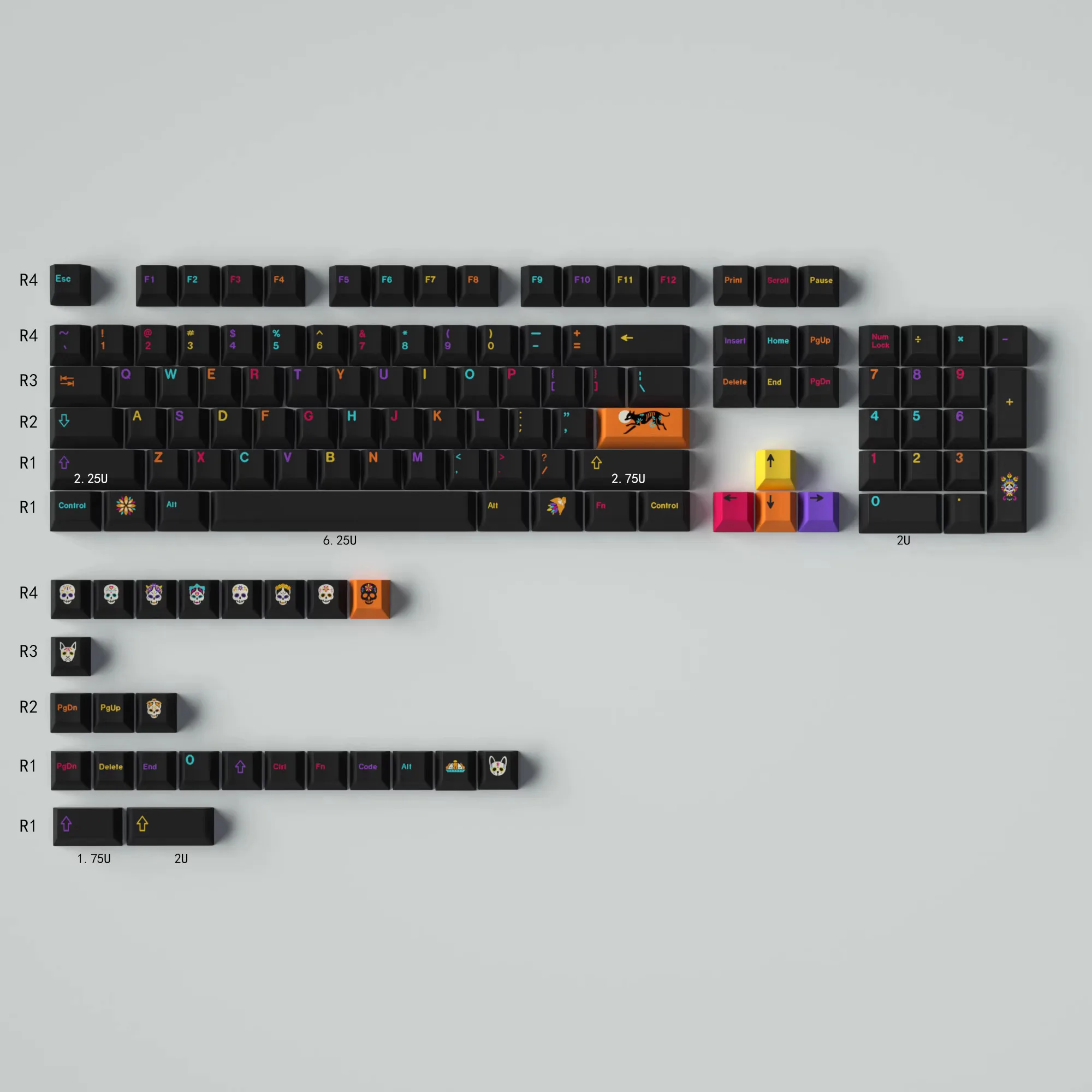 129 Keys DIY PBT Dye Sublimation Mechanical Keyboard Cherry Profile Keycaps