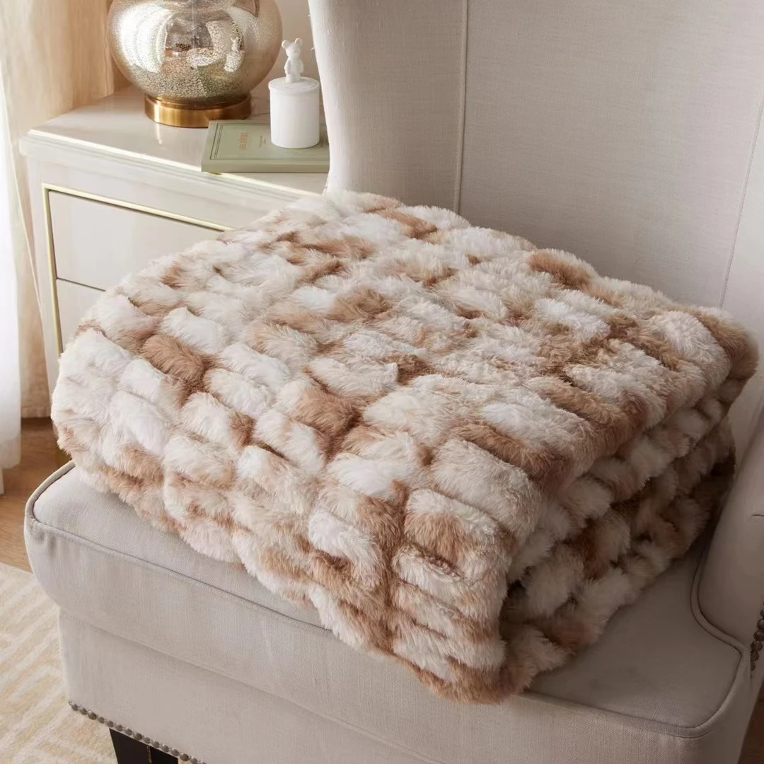 Double Layer Micro Mink Reversible Elastic Bubble Rabbit Fur Ruched ...