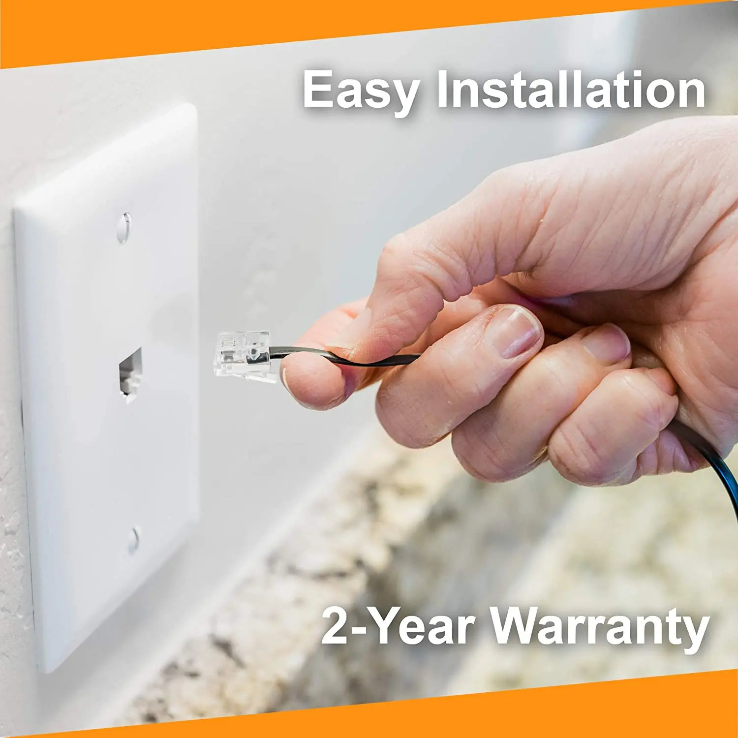 Optimum Quality 6p4c Black Phone Telephone Extension Cord Cable Line ...