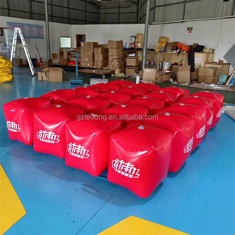 Yellow Color 1.5m Square PVC Inflatable Floating Buoy