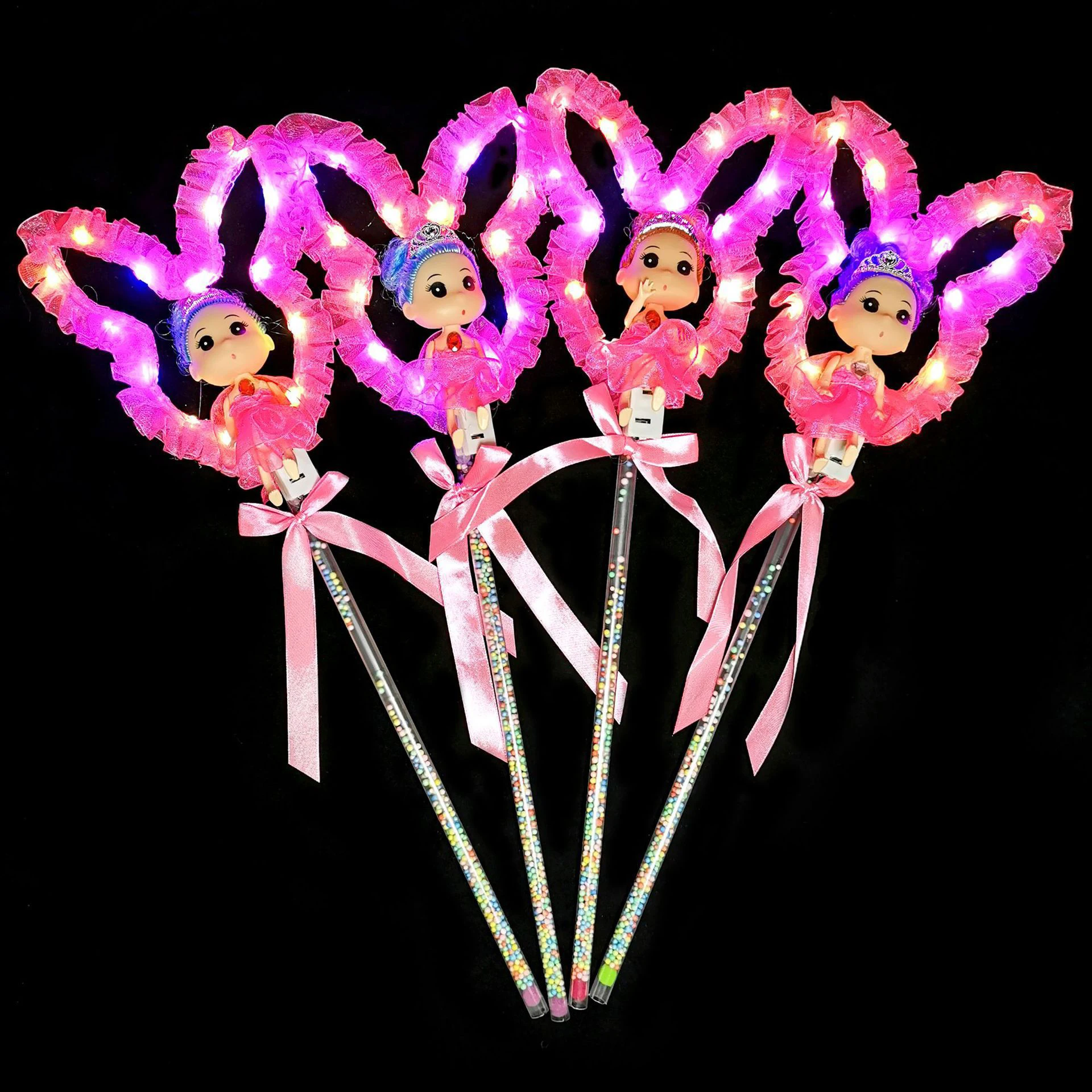 Multiple Styles Kids Cartoon Star Ball Glow Magic Wand Doll Light up ...