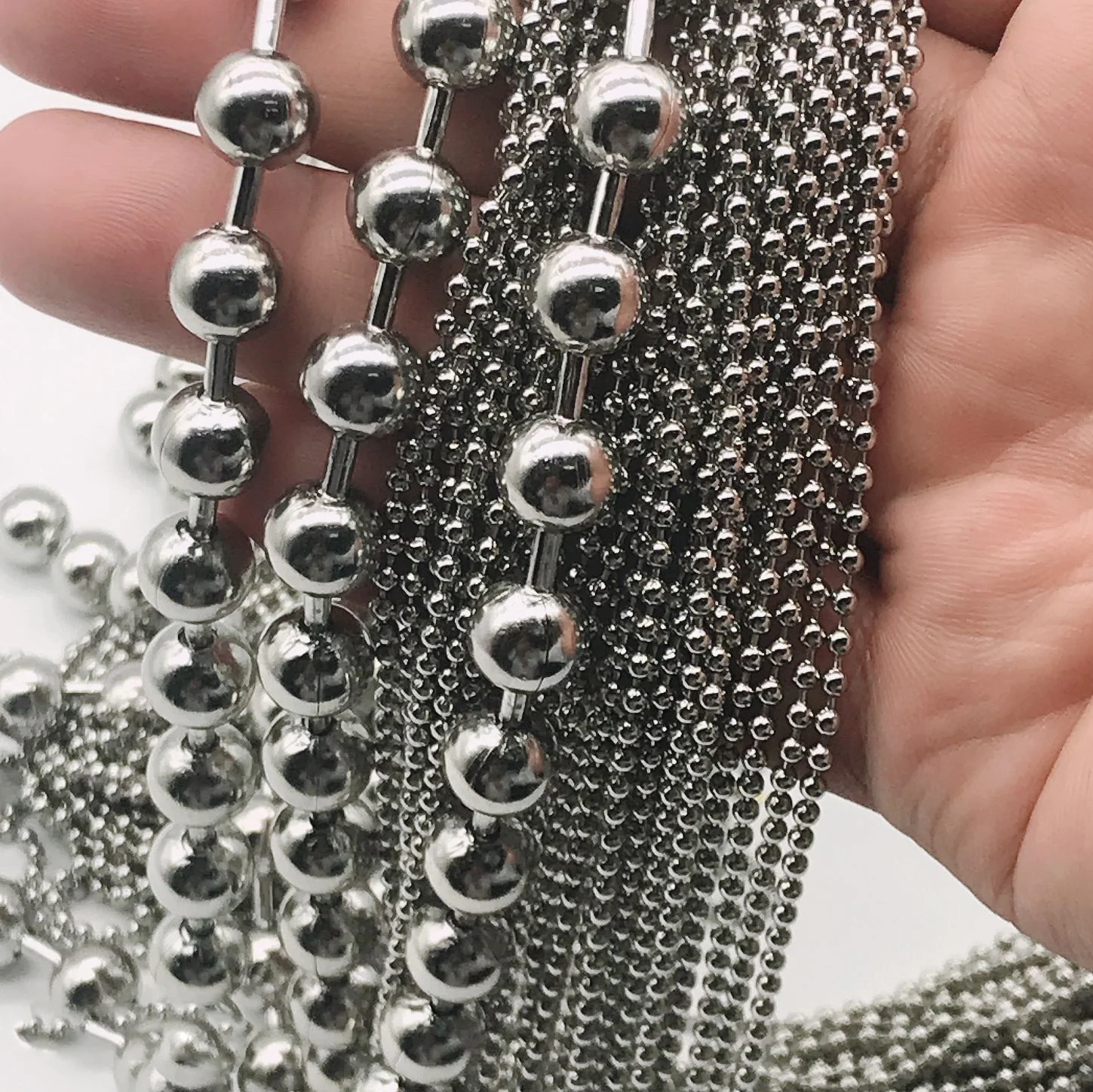 Wholesale Bulk Mens Womenss Stainless Steel Metal Beads Ball Beaded Chain Roller Accessories ...