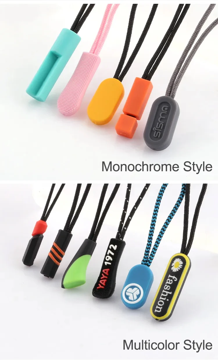 Customizable Soft PVC Zipper Pulls - Durable & Colorful
