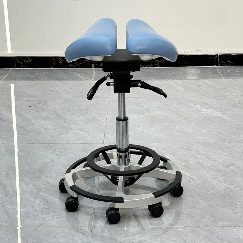 Luxury Blue Stainless Steel Golden Base Salon Small Stool Can Be ...