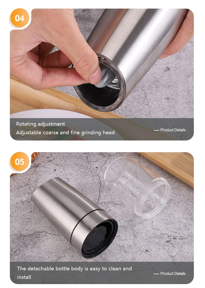 Kitchen Adjustable Coarseness Gravity Electric Automatic Spice Mill ...