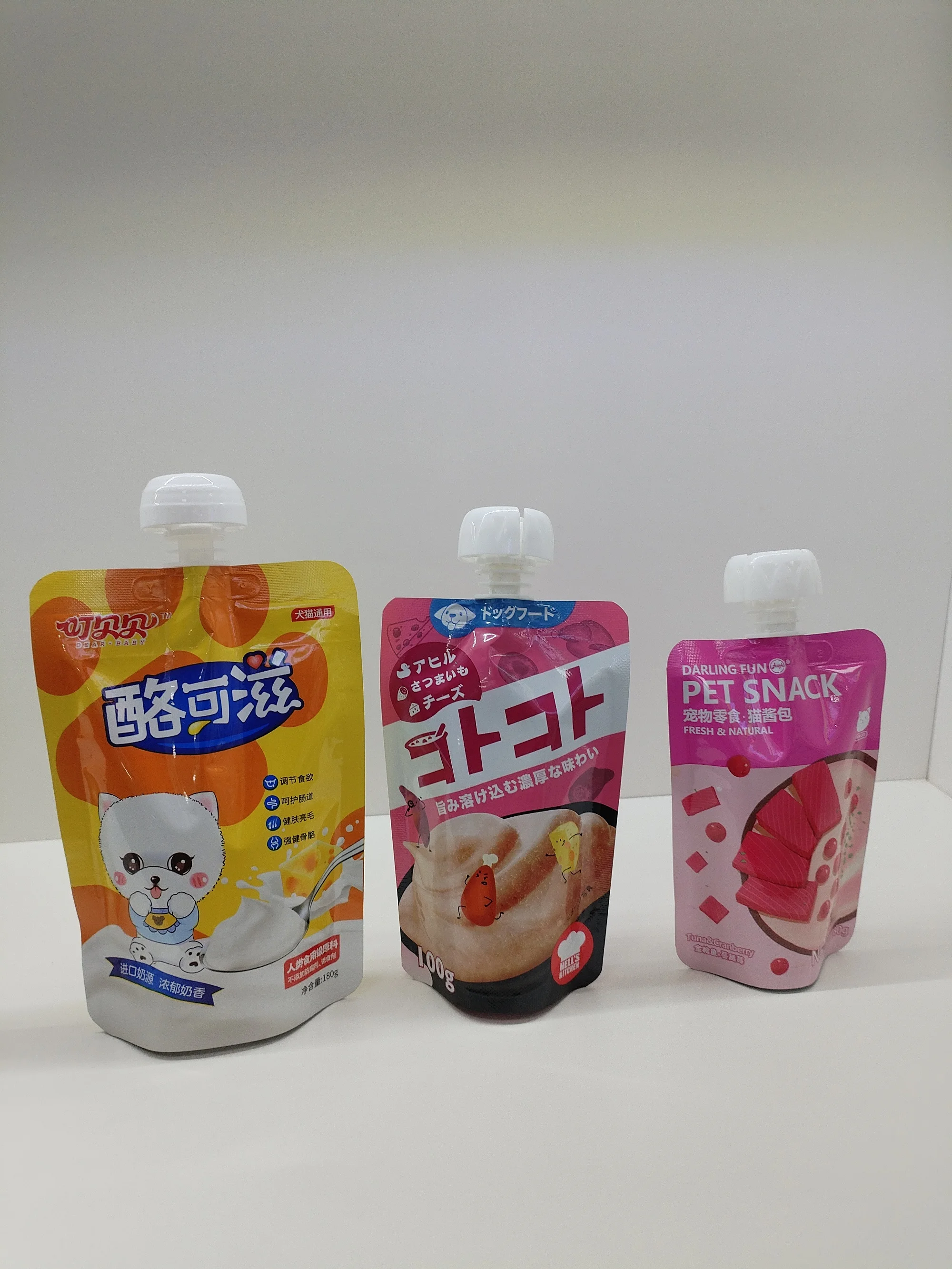 Custom Plastic Stand Up Pouches With Spout Recycle Pet Food Packaging ...