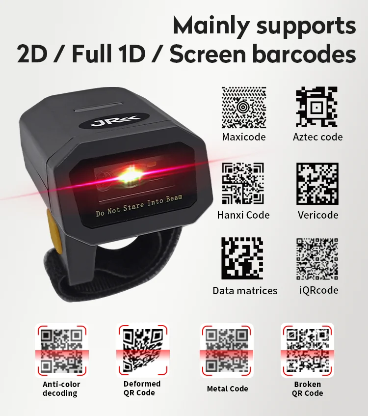 JR HC-Z38 Ring Barcode Scanner - Portable & Efficient