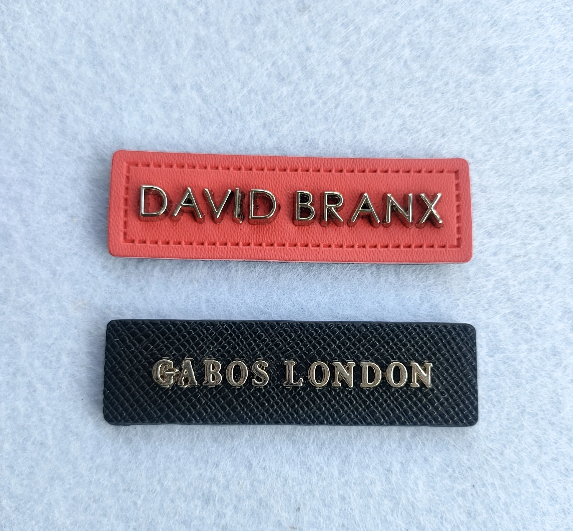 Customized Fashion Clothing Accessories Black Pu Leather Metal Label ...