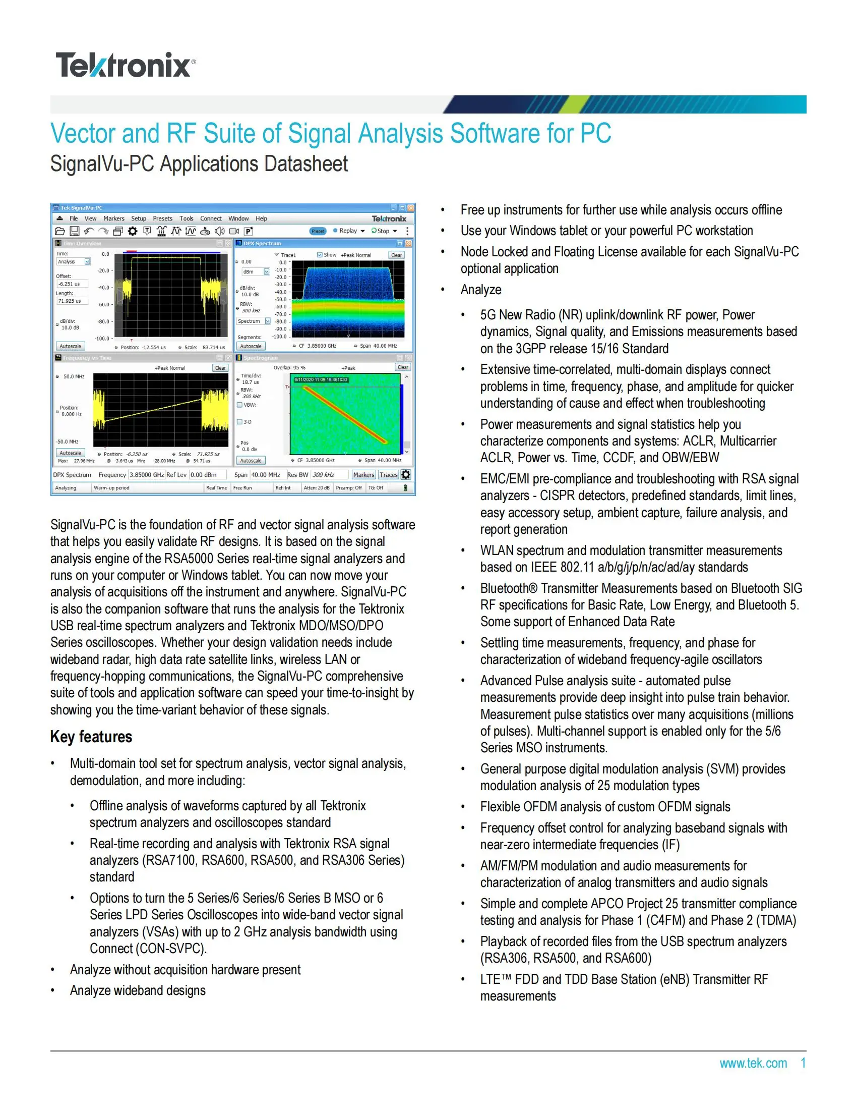 SignalVu PC RF Spectrum Analyzer Software Multi Channel RF Analysis Tektronix| Alibaba.com