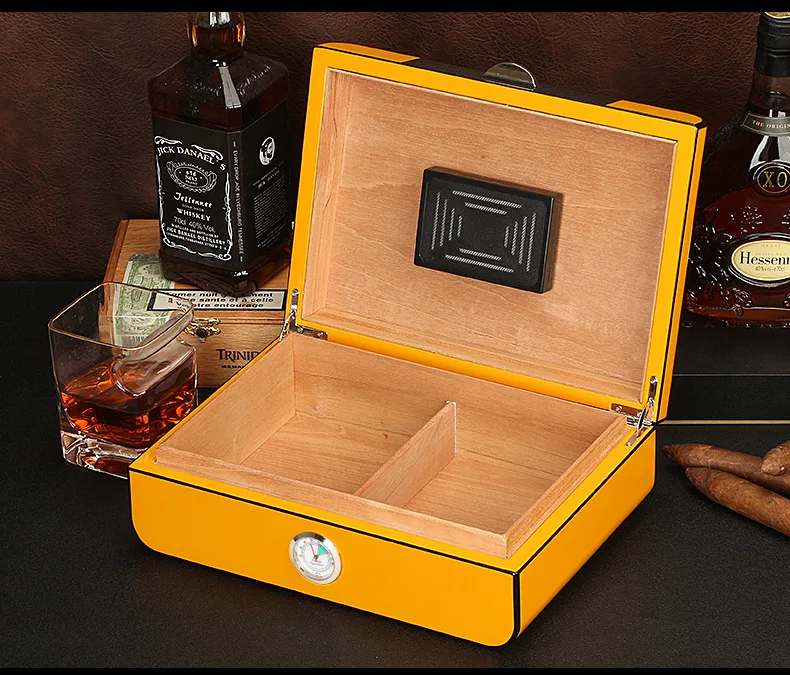Humidor Cabinet Cedar Wood Cigar Case Baked Paint Metal Hinge Cigar ...