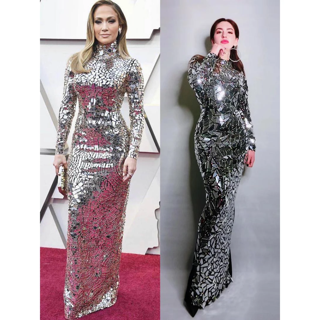 Full Mirrors Club Dress 2022 Sexy Birthday Rhinestone Dresses Women ...