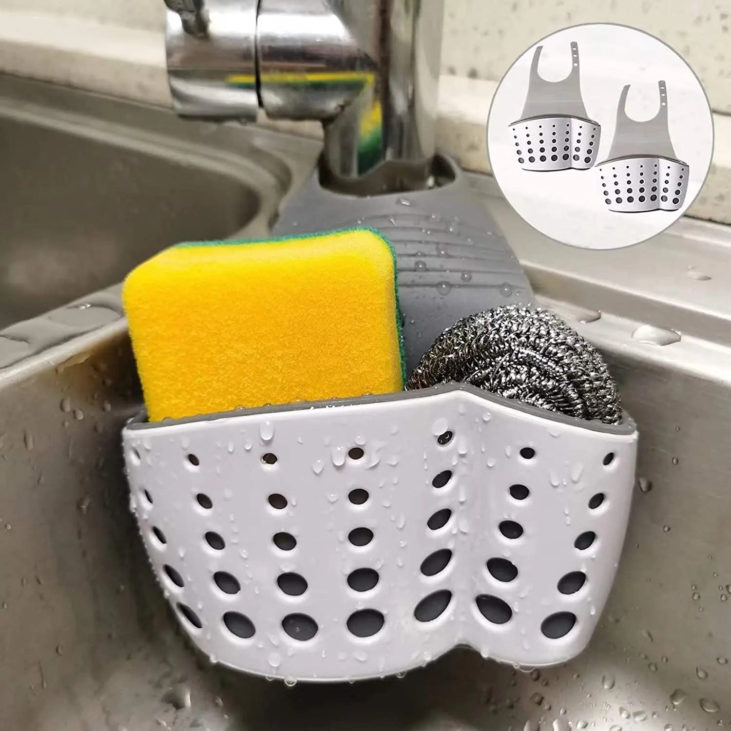 Supply Kitchen Sink Shelf Soap Sponge Drain Rack Holder Basket Storage ...