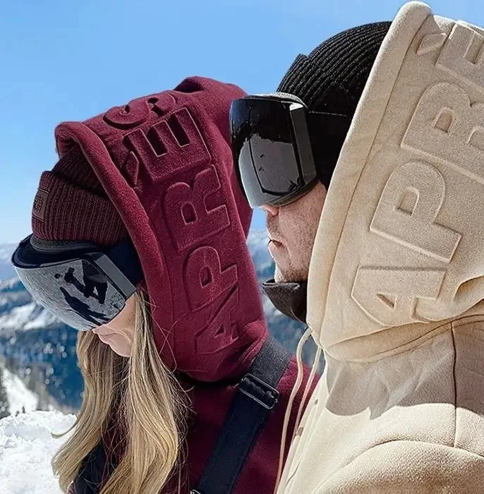 Mens Custom Logo Pullover Embossed Hoodies Streetwear Premium 100% ...