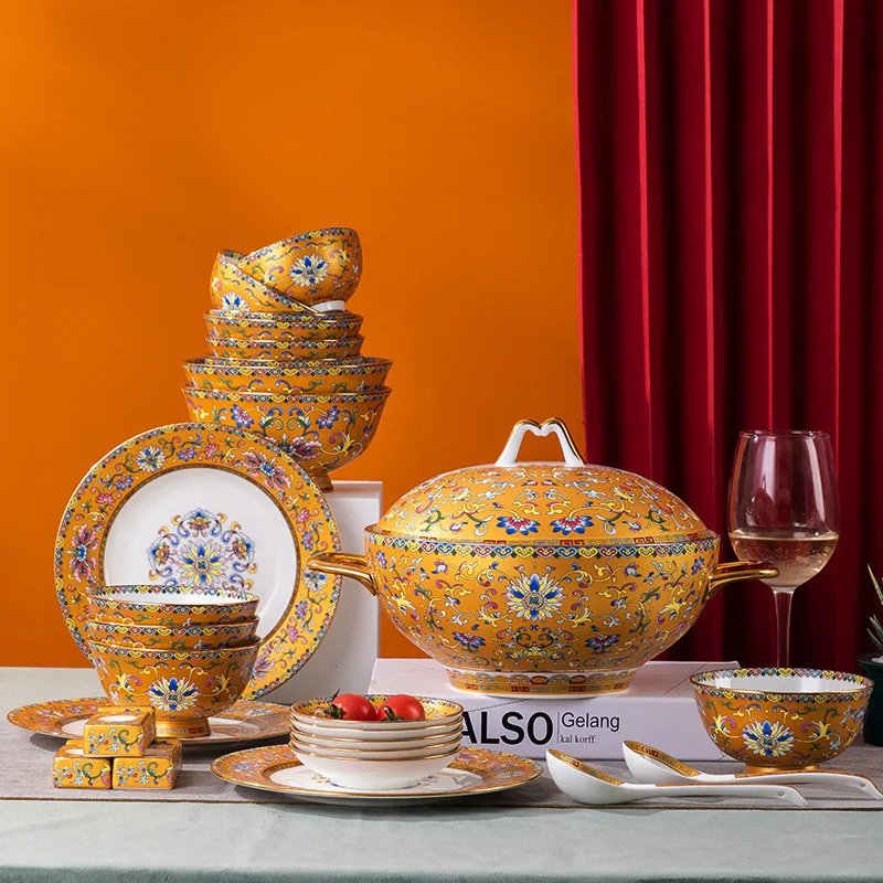 Quality Luxury China Colorful Dinnerware Sets Ceramic Tableware White ...