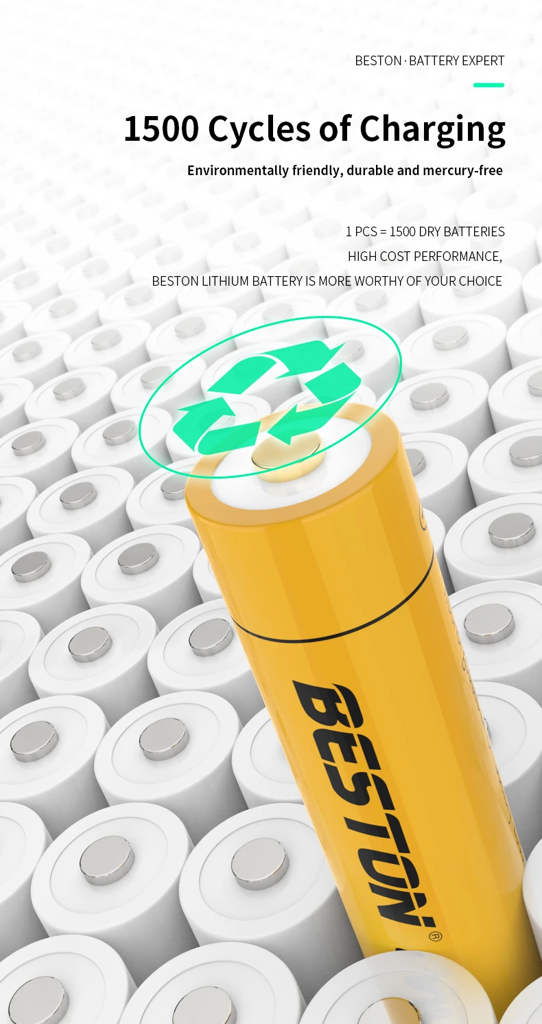 BESTON Fast Smart Charger 8 Slot 1.5V Li-ion Rechargeable Battery ...