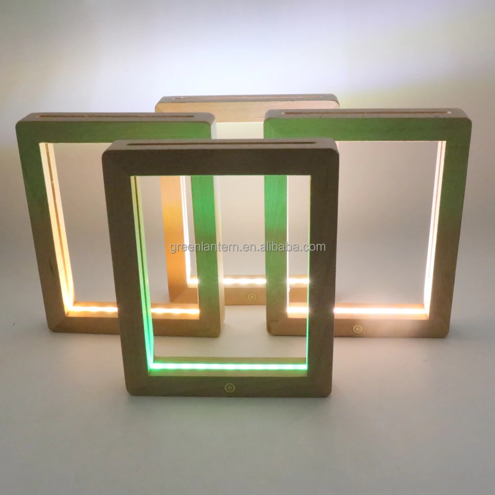 Customize Rechargeable 3D Night Lamp - Wood Frame Art