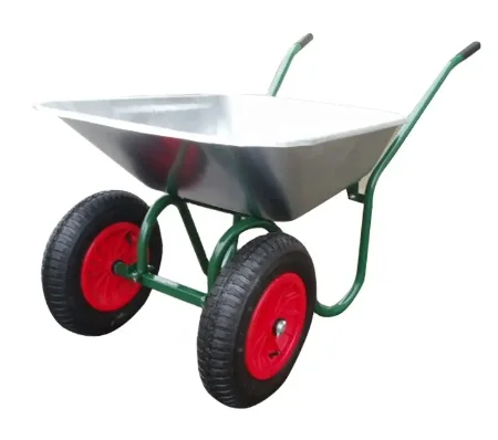 Heavy Duty Metal Wheel Barrow Double Wheel Wheelbarrow For Construction ...