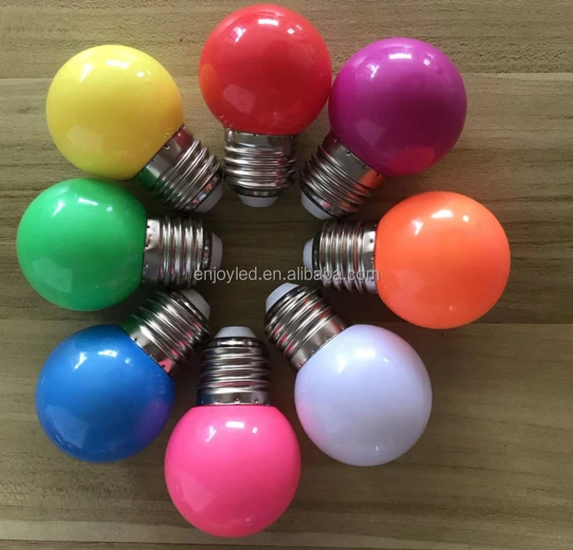 G45 E27 B22 0.5W 3000k Plastic Color Bulb LED Filament Light Lamp Bulb ...