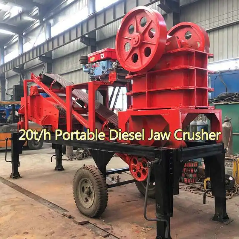 Mini Portable Mobile Diesel Engine Jaw Crusher Gold Ore Rock Stone ...