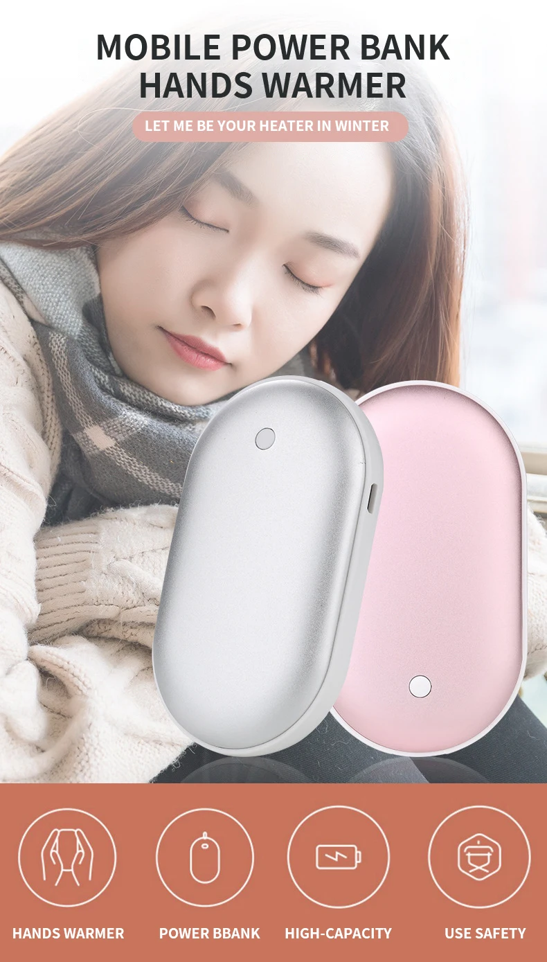 Hot Selling Double Sided Fever Rechargeable Usb Hand Warmer With Mobile ...