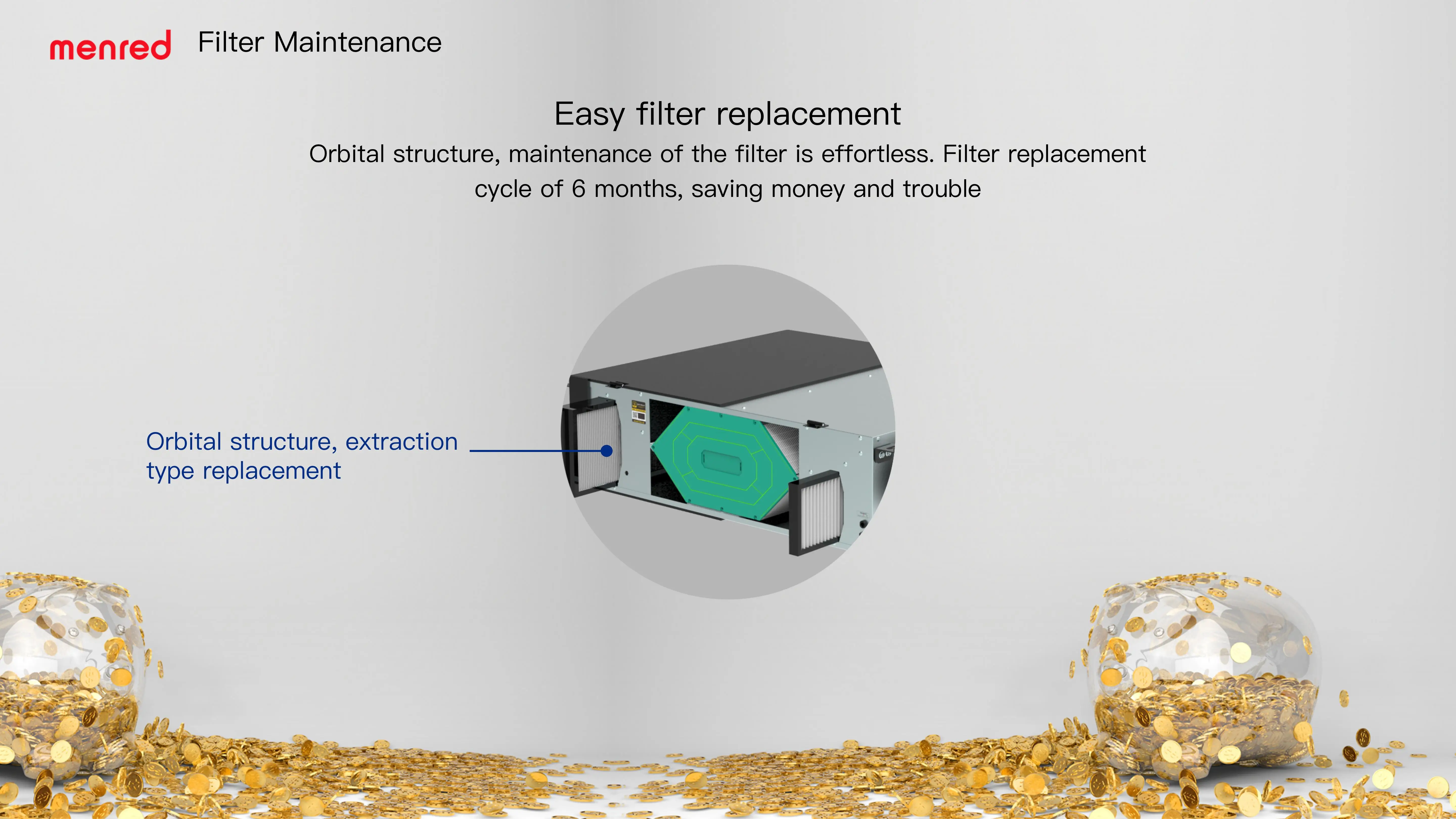 Ceiling Mounted S5 Balanced Ventilation System 350m3 /h ERV WIFI TUYA ...