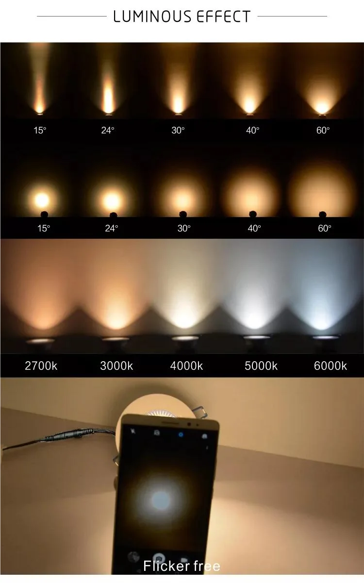 Modern Square Recessed Led Downlight 5w 7w 9w 12w Indoor Gu10 Fixture