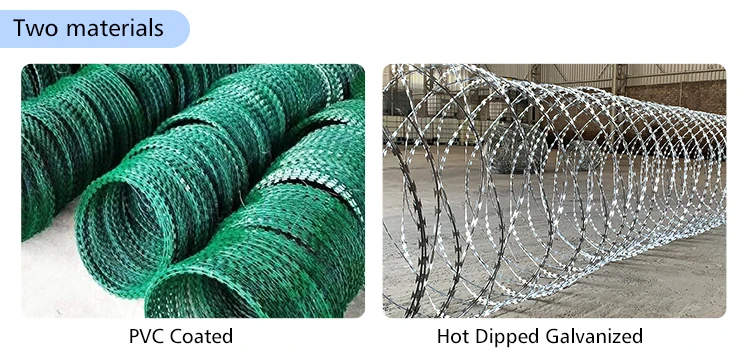 Stainless Steel Double Razor Concertina Galvanized Razor Blade Barbed ...