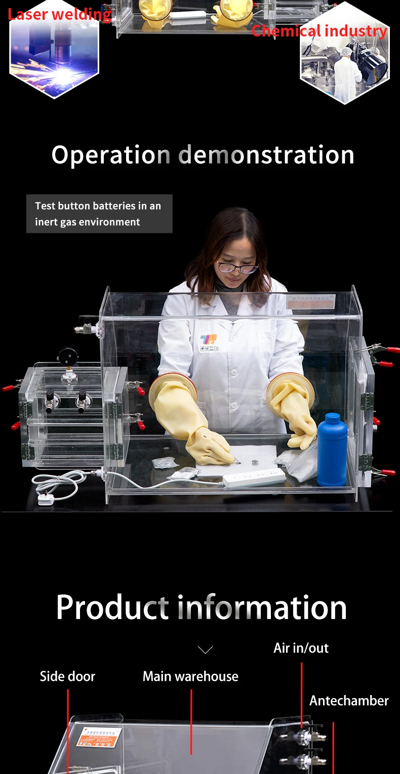 Acrylic Glove Box - Lab Negative Pressure Pmma Operation