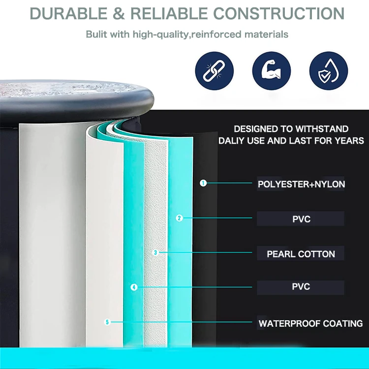 Long Cold Plunge Inflatable Portable Ice Barrel Bath Tub Bucket ...