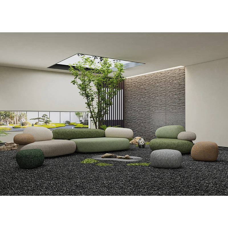 Luxury modern velvet fabric cobblestone pebble sofa bed furniture ...