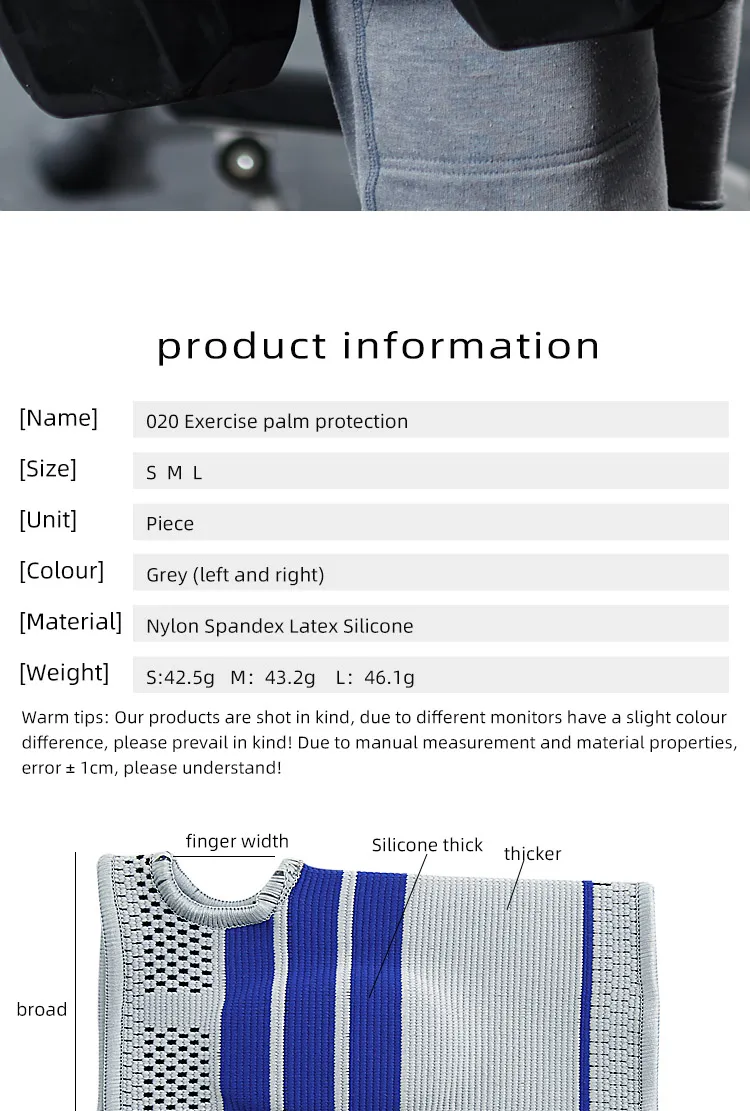 Silicone Wrist Wraps With Palm Support Gym Lifting Knit Fabric ...