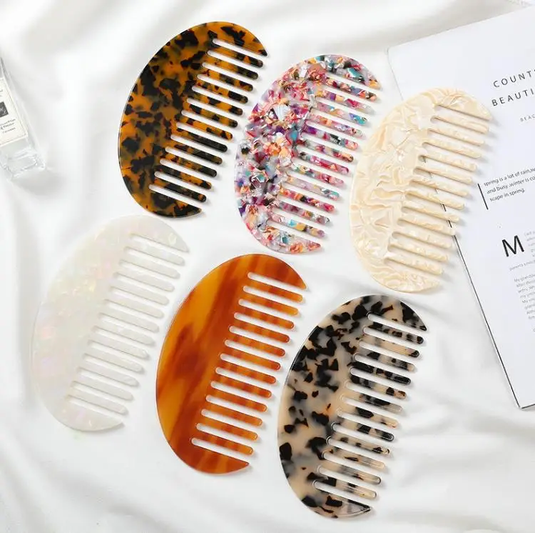 Large Size Semicircle Cellulose Acetate Comb Leopard Print Acetic Acid ...