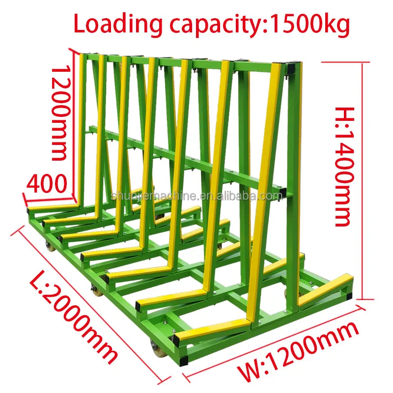 Customized 78 Inches a Frame Glass Transport Cart Rack