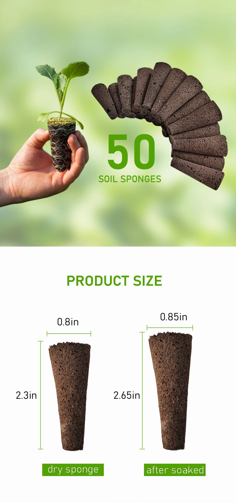 50pc Garden Hydroponics Growing Soil Plant Seed Pod Sponge
