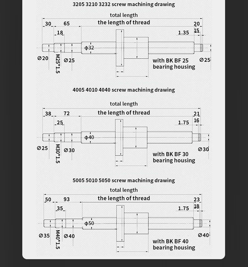 SFS Series 3220 4020 Custom 45# Steel Ball Screw Precision