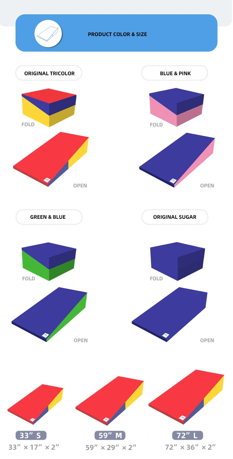 Flooring Incline Mat Portable Practice Tumbling Gymnastics Incline ...