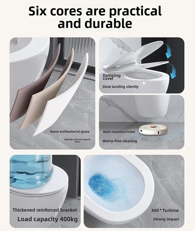 Modern Frameless Square Integrated Toilet Wall Drain Stylish Wall ...